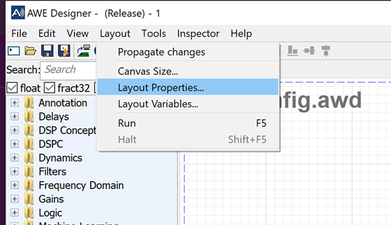 Layout Build Configuration (Debug/Release)