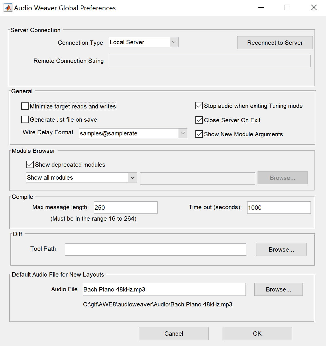 Preferences and Layout