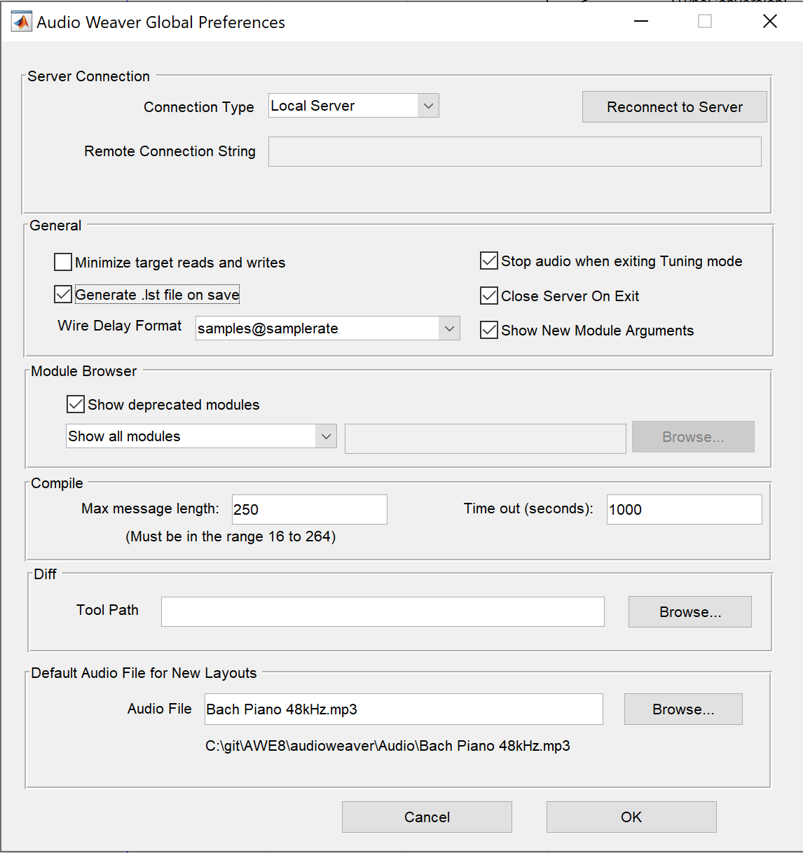 Preferences and Layout